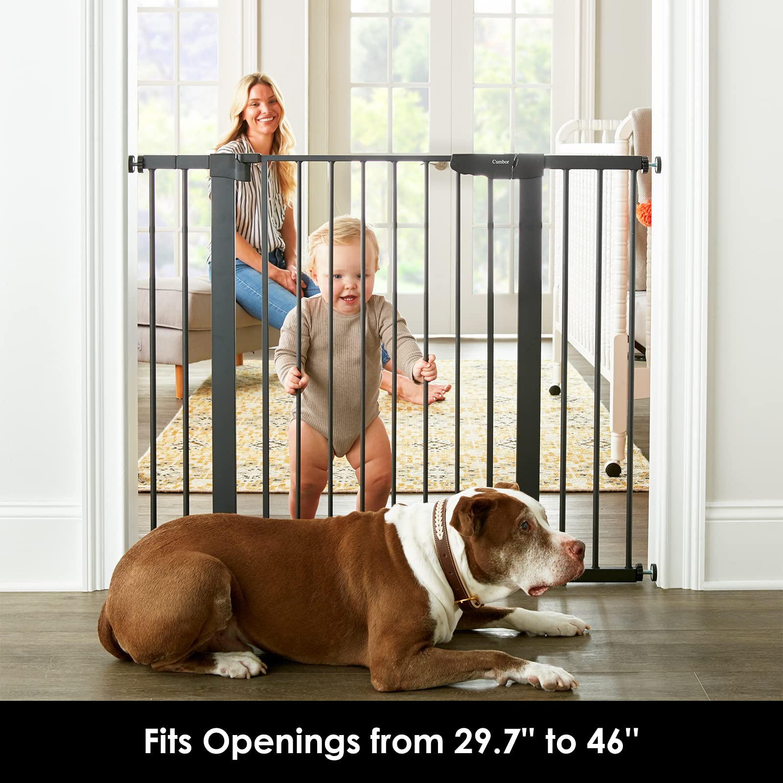 Cumbor 36" Extra Tall, 29.7"- 46" Width Baby Gate for Dogs and Kids & Cumbor 30.5" Tall 29.5-46" Width Dog Baby Gate for House, Stairs, Doorways