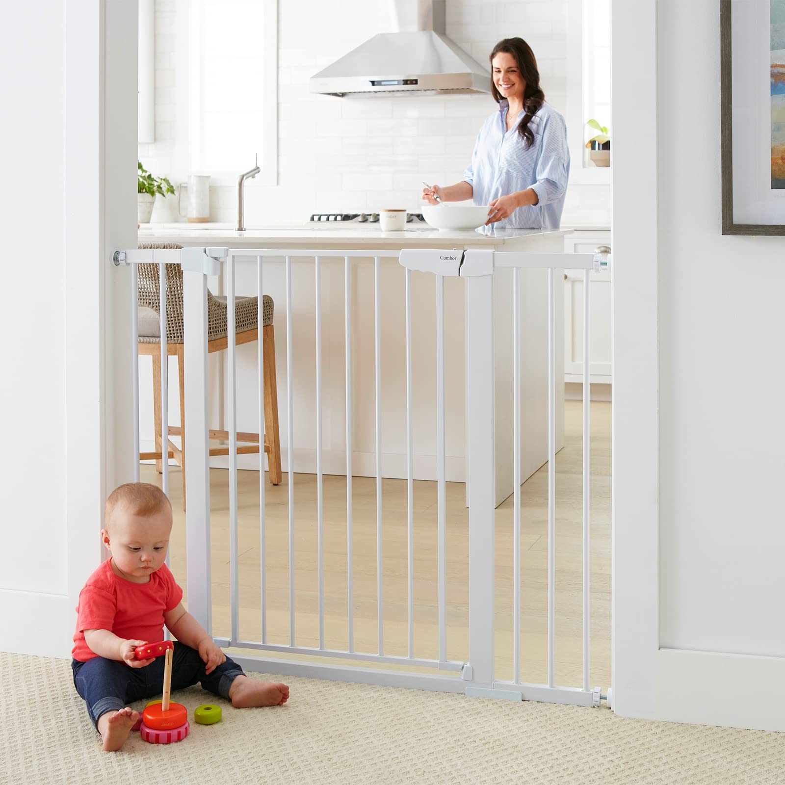 Cumbor 36" Extra Tall, 29.7"- 46" Width Baby Gate for Dogs and Kids & Cumbor 30.5" Tall 29.7-46" Width Dog Baby Gate for House, Stairs, Doorways