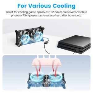 ELUTENG Dual USB Computer Cooling Fan High Speed 120mm Computer Fan Adjustable 5V USB Port Heatsink USB Cooling Fan 12cm for Laptop Receiver DVR PlayStation Xbox Desk Computer Cabinet Cooling