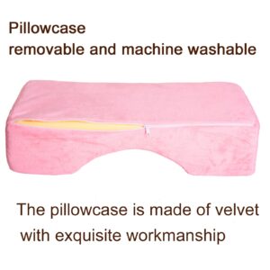 ZhangHome Eyelash Extension Pillow for Beauty Salon, Suitable for Supporting and Protecting Neck When Eyelash Extensions, Comfortable Velvet Beauty Memory U-Shaped Sponge Pillow (Pink)