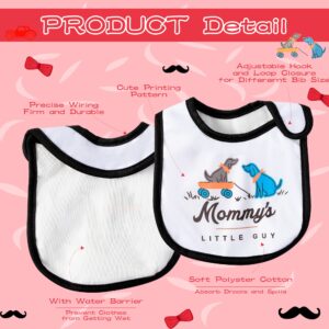 2ooya 7Pcs Cotton Waterproof Baby Bibs Adjustable Hook Loop Closure Infant Bib Unisex Black Red Newborn Babies Food Bibs Baby Keepsake Gift for Eating Teething Drooling Feeding（6-12 Months）