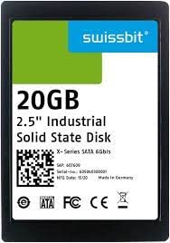 swissbit sfsa020gs2ak1to-c-6b-22p-std, solid state drive, 20gb, 5v, 2.5" sata ssd, x-76, 3d pslc, 0-70°c