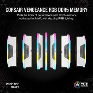 CORSAIR VENGEANCE RGB DDR5 RAM 32GB (2x16GB) 6000MHz CL36-36-36-76 1.35V Intel XMP Desktop Computer Memory - White (CMH32GX5M2D6000C36W)