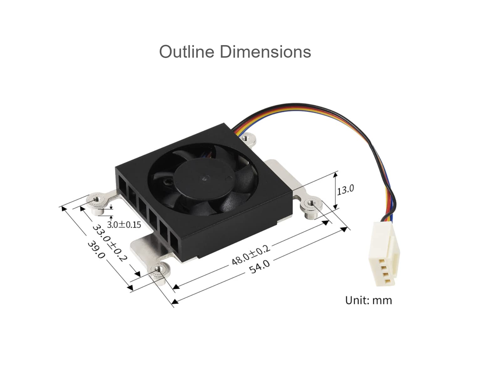 waveshare Dedicated All-in-One 3007 Cooling Fan for Raspberry Pi Compute Module 4 CM4, PWM Speed Adjustment,Low Noise, More Practical,with Thermal Tapes