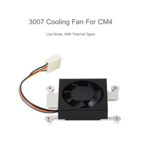 waveshare Dedicated All-in-One 3007 Cooling Fan for Raspberry Pi Compute Module 4 CM4, PWM Speed Adjustment,Low Noise, More Practical,with Thermal Tapes