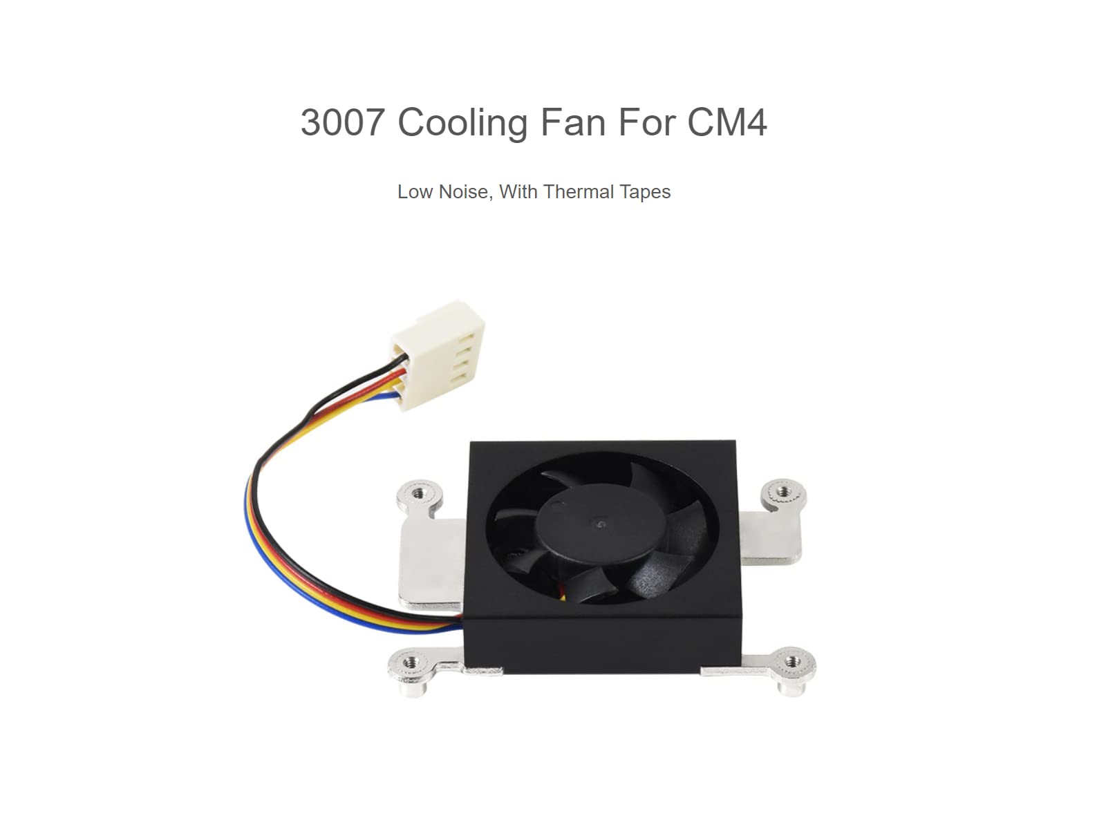 waveshare Dedicated All-in-One 3007 Cooling Fan for Raspberry Pi Compute Module 4 CM4, PWM Speed Adjustment,Low Noise, More Practical,with Thermal Tapes