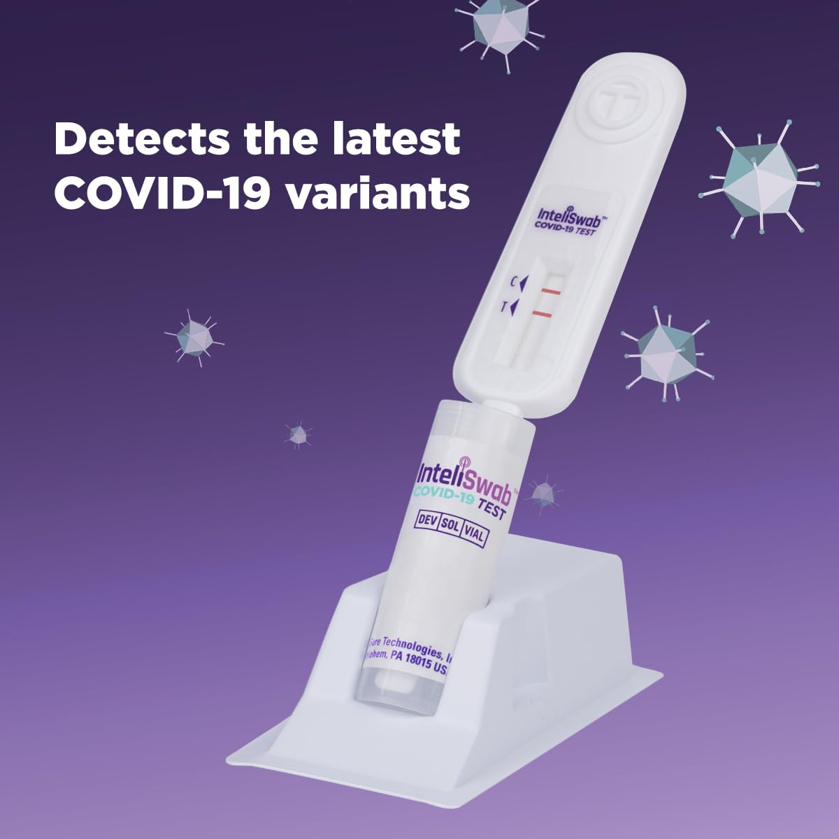 InteliSwab COVID-19 Rapid Test, 1 Pack, 2 Tests Total, Simple to Use at Home, 1 Minute Hands-On Time, FDA EUA Authorized, Designed and Developed in the U.S.A.