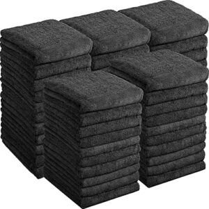 40 pack bleach proof towels microfiber absorbent salon towels bleach resistant hair towel quick dry hand towels bulk 16 x 29 inches for gym, bath, spa, shaving, barber (black)