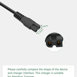 5V USB Charging Cable for Meridian Shaver, Charging Cord for Meridian Trimmer Meridian Electric Body & Pubic Hair Trimmer Body Hair Groomers, JOVNO AC/DC Adapter Power Supply Wall Charger Power Cord