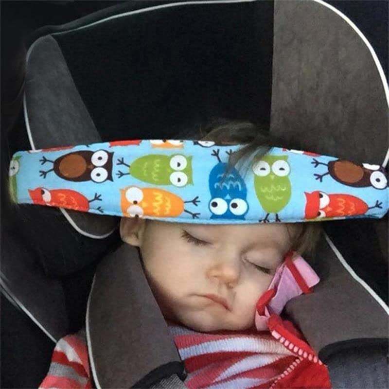 Ximimark 2 Pcs Cute Cartoon Adjustable Car Safety Seat Sleep Positioner Infants Baby Head Support Pram Stroller Fastening