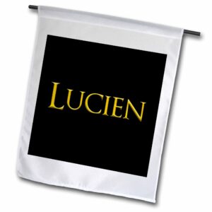 3drose lucien common baby boy name in america. yellow on black talisman - flags (fl-361400-1)