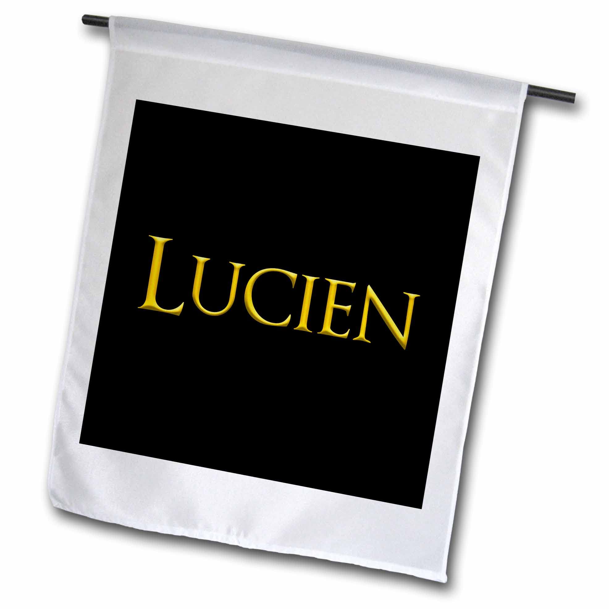 3dRose Lucien common baby boy name in America. Yellow on black talisman - Flags (fl-361400-1)