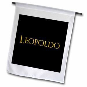 3drose leopoldo common baby boy name in america. yellow on black amulet - flags (fl-361727-1)