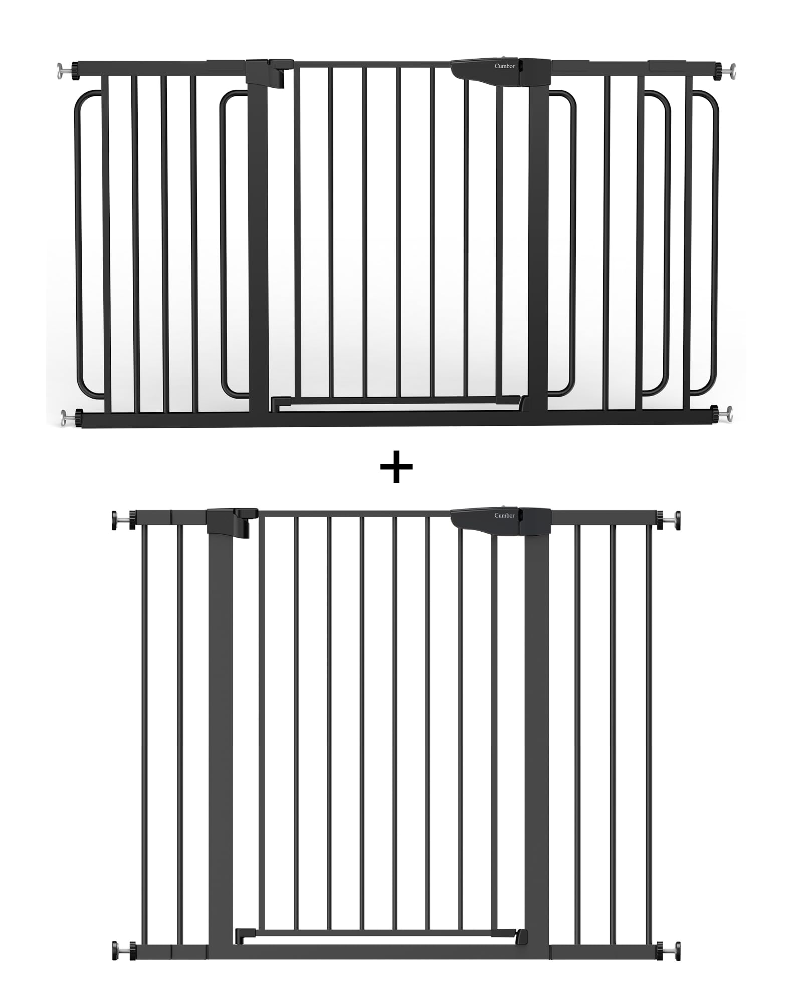 Cumbor 36" Extra Tall, 29.7"- 46" Width Baby Gate for Dogs and Kids & Cumbor 30.5" Tall 29.5"-57" Width Dog Baby Gate for House, Stairs, Doorways