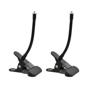 holicfun flexible clip mount with 15cm gooseneck for indoor and outdoor security cameras, compatible with ring, blink, eufy, google nest, wyze, arlo, simplisafe and other cameras - black, 2 pack