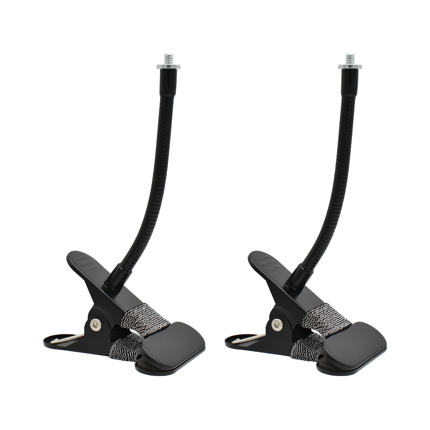 Holicfun Flexible Clip Mount with 15cm Gooseneck for Indoor and Outdoor Security Cameras, Compatible with Ring, Blink, Eufy, Google Nest, Wyze, Arlo, Simplisafe and Other Cameras - Black, 2 Pack