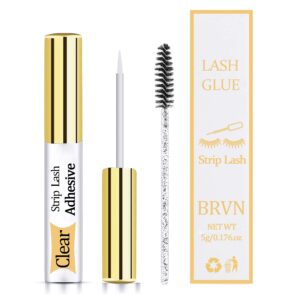 clear eyelash glue for false lashes,waterproof eye lash glue suitable for sensitive eyes,latex-free,super strong hold lash adhesive 0.176oz(clear)