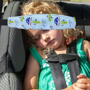 Baby Carseat Head Support Band, Car Seat Head Support for Toddler Head Band Strap Headrest Stroller Carseat Sleeping Baby Carseat Head Support for Toddler Kids Children Child Infant (Blue Car)