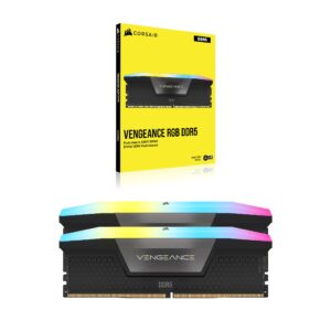 CORSAIR VENGEANCE RGB DDR5 RAM 32GB (2x16GB) 6000MHz CL36 Intel XMP iCUE Compatible Computer Memory - Black (CMH32GX5M2D6000C36)