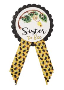 sister to be bumblebee honey bee baby shower pins for family honeycomb by amy's bubbling boutique (sister)