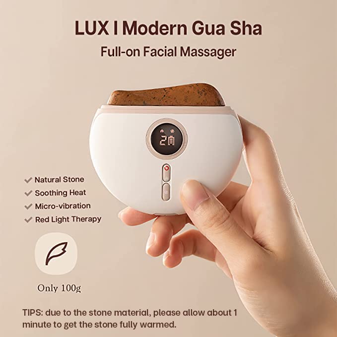 VRAIKO LUX1 Gua Sha Facial Tools, Face Sculpting Tool, Electric Face Massager with 3-Level Heat & Vibration & 1000mAh Battery, Anti-Aging, Neck & Face Lift, Wrinkle and Puffiness Reduction