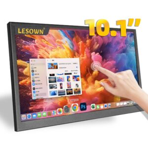 lesown 10 inch monitor touchscreen small hdmi portable display 1024x600 ips computer 10.1 inch secondary screen mini monitors for windows mac laptop pc