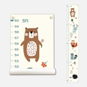 kids canvas growth chart, height chart, growth chart banner, animal growth chart