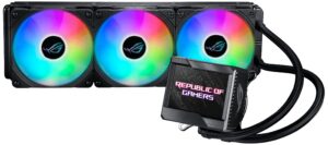 asus rog ryujin ii 360 argb all-in-one liquid cpu cooler 360mm radiator (3.5" color lcd, embedded pump fan, 3x rog 120mm argb radiator fans, compatible with intel lga1700, 1200 and am5, am4 socket)