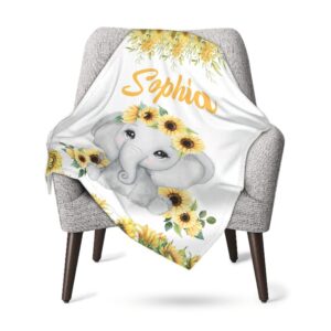 Baby Blankets Customized Baby Blankets with Name Personalized Cute Blankets Throw Blanket for Newborn Soft Skin-Friendly Blanket Memorable Present for Baby Birthday Baby Shower Fit Stroller Crib