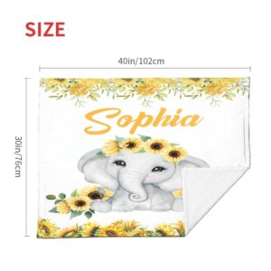 Baby Blankets Customized Baby Blankets with Name Personalized Cute Blankets Throw Blanket for Newborn Soft Skin-Friendly Blanket Memorable Present for Baby Birthday Baby Shower Fit Stroller Crib