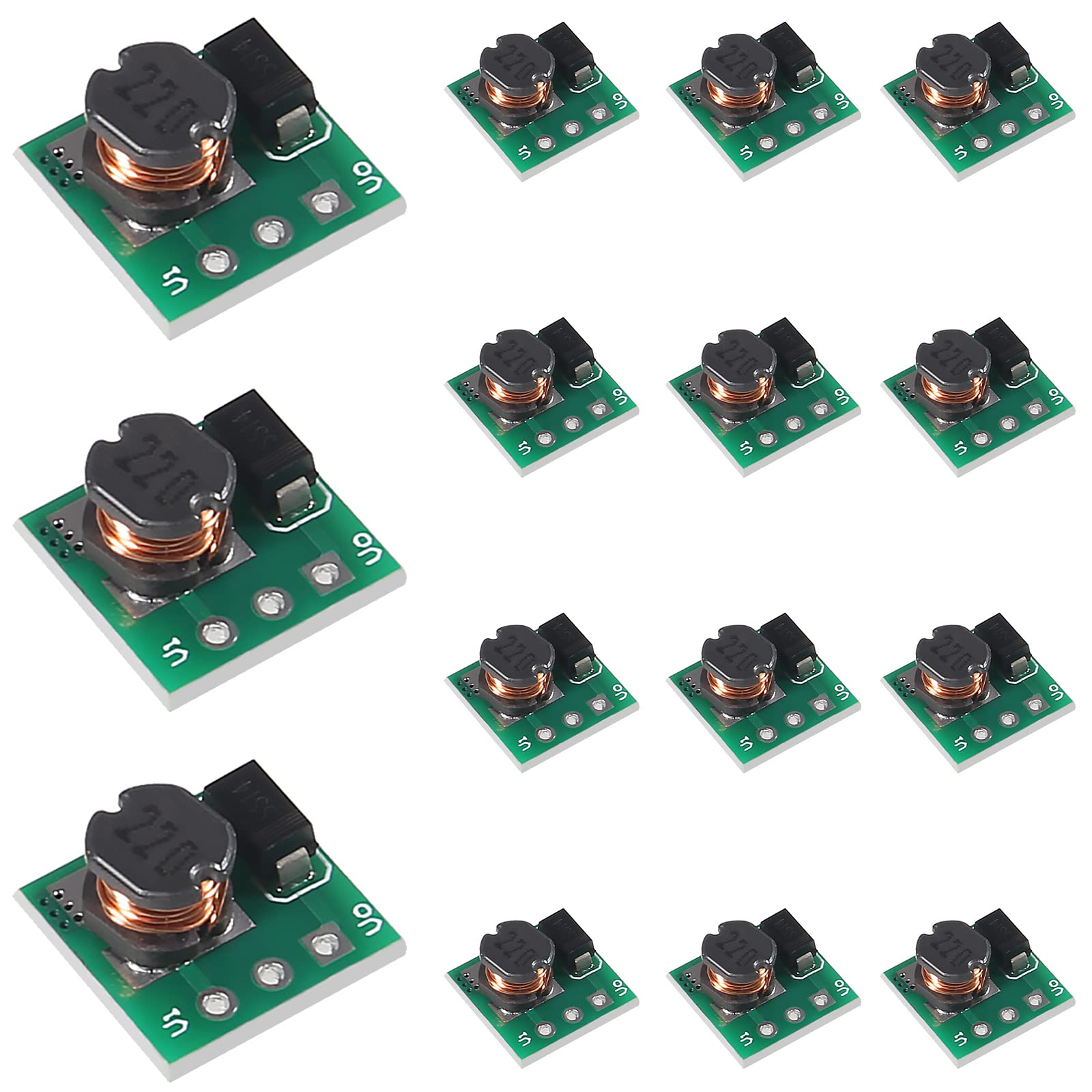 ALMOCN 15pcs 1.5V 1.8V 2.5V 3V 3.3V 3.7V 4.2V to 5V DC-DC Step Up Power Module Voltage Boost Converter Board 0.9-5V to 5V