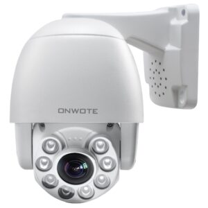 onwote 4k 8mp ptz ip poe camera two way audio, smart ai human vehicle detection, 355° pan 92° tilt 5x optical zoom, 2.7-13.5mm motorized lens, 164f-262ft ir, ip66, add-on camera