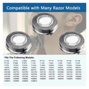 HQ8 Replacement Heads Compatible with Philips Aquatec Shavers, HQ8 Razor Blades Fit for Norelco Aquatec HQ8 Series Electric Shavers PT720 AT880 AT810 Heads, New Upgraded HQ8 Blades, 3-Pack