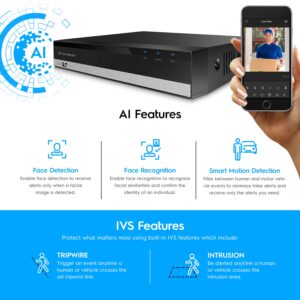 Amcrest 5MP UltraHD 8 Channel DVR Security Camera System Recorder, 5MP Security DVR for Analog Security Cameras, Remote Smartphone Access, Pre-Installed 3TB Hard Drive (AMDV5M8-3TB)