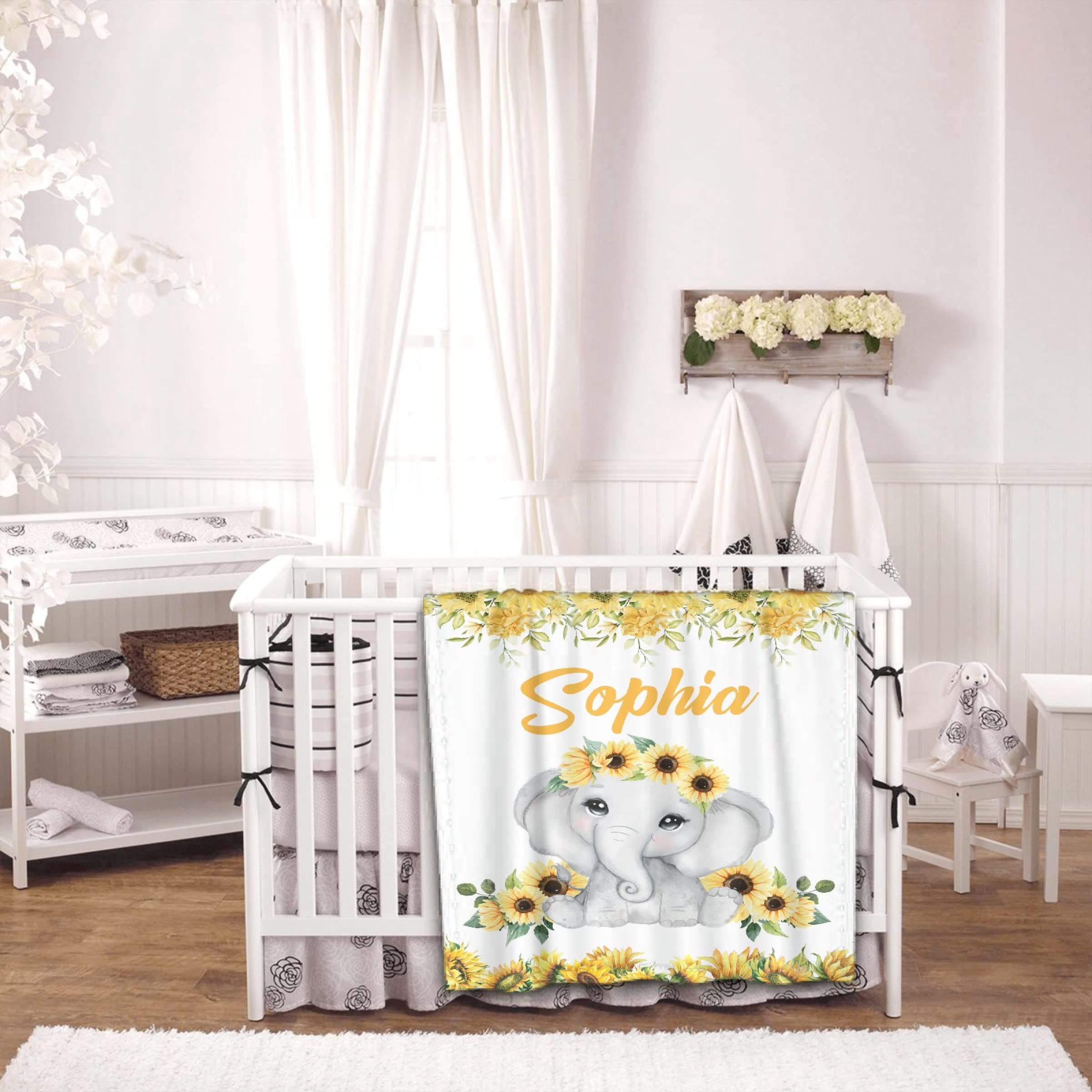 Baby Blankets Customized Baby Blankets with Name Personalized Cute Blankets Throw Blanket for Newborn Soft Skin-Friendly Blanket Memorable Present for Baby Birthday Baby Shower Fit Stroller Crib