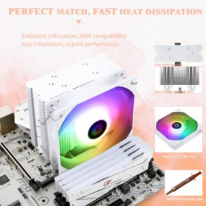 Thermalright Assassin King 120 SE White ARGB CPU Air Cooler, AK120 SE White ARB, 5 Heatpipes, TL-C12CW-S PWM Quiet Fan CPU Cooler with S-FDB Bearing, for AMD AM4/Intel LGA1700/1150/1151/1200