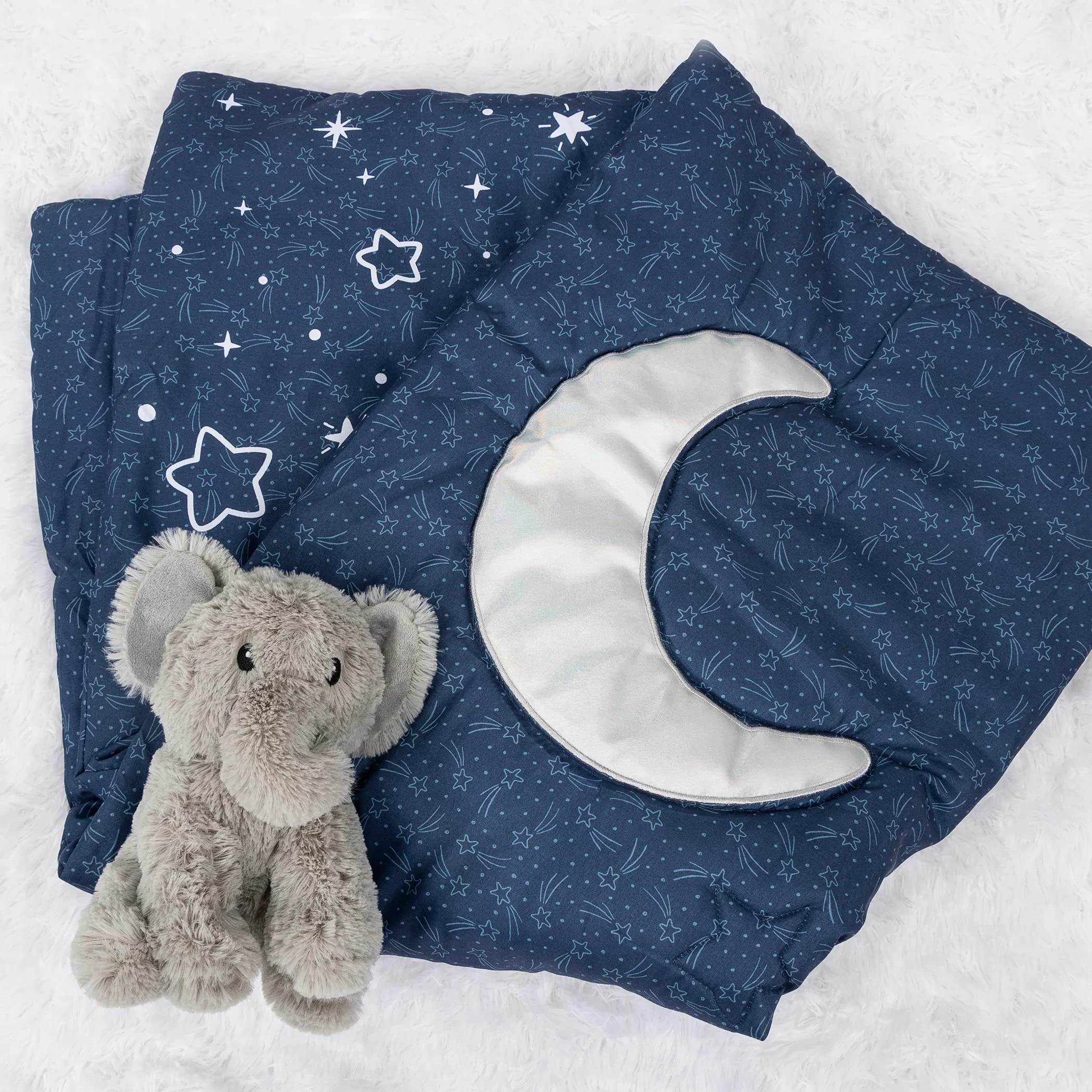 Sammy & Lou Shooting Stars 4-Piece Baby Crib Bedding Set, Includes Quilt, Fitted Crib Sheets Neutral, Crib Skirt, and Plush Toy