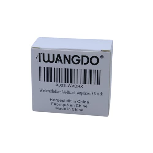 IWANGDO Battery AA HR6 8pcs 600mAh Ni-MH Rechargeable Pre-Charged