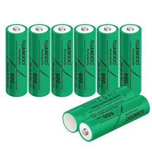 iwangdo battery aa hr6 8pcs 600mah ni-mh rechargeable pre-charged