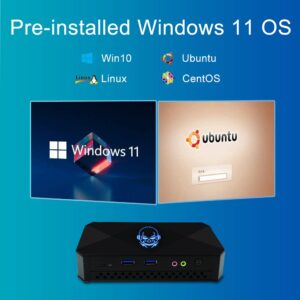 Dual Display Mini PC Intel Celeron J4125 Desktop Fast Networking Light Gaming Computer 8GB DDR4 256GB SSD Windows 11 Pro Dual HDMI Type-C 2x4K Display WiFi,HDMI,BT