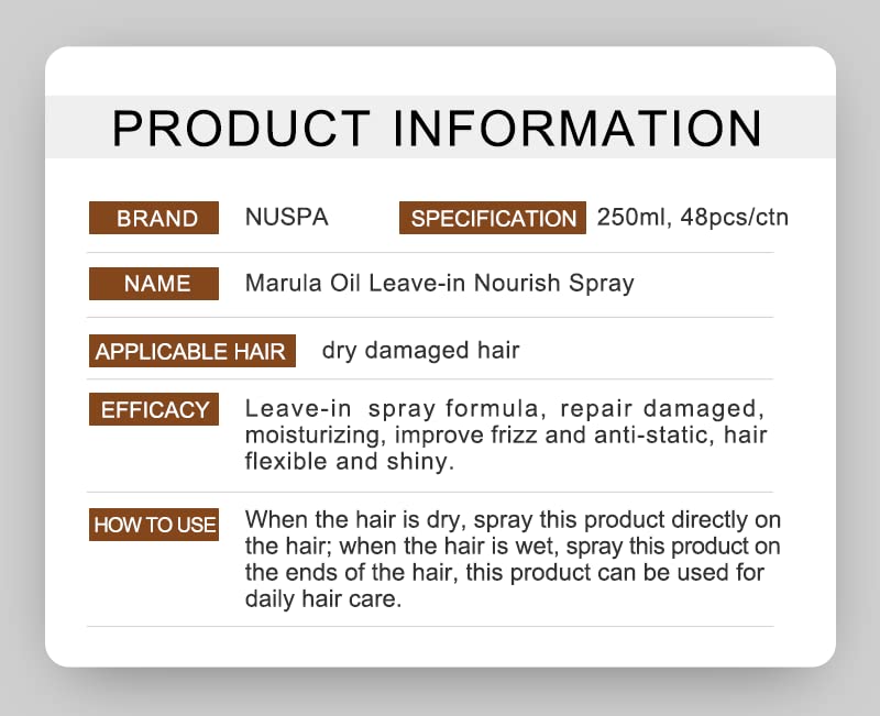 Diamond Edge Marula Oil Volume Nourish Leave-In Detangler Spray Hair | Detangle, Heat Protection | Smoothes Frizzy Hair | Adults & Children Suitable for all types.