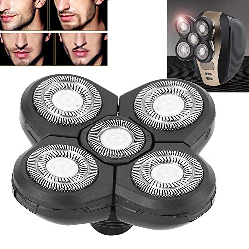 5 Head Replacement Blade For,ANGGREK 5 Head Replacement Blade Universal Electric Beard Shaver 5 Blade Rotating Head Waterproof Accessory Replacement Cordless Shaver Repl(Spare 5