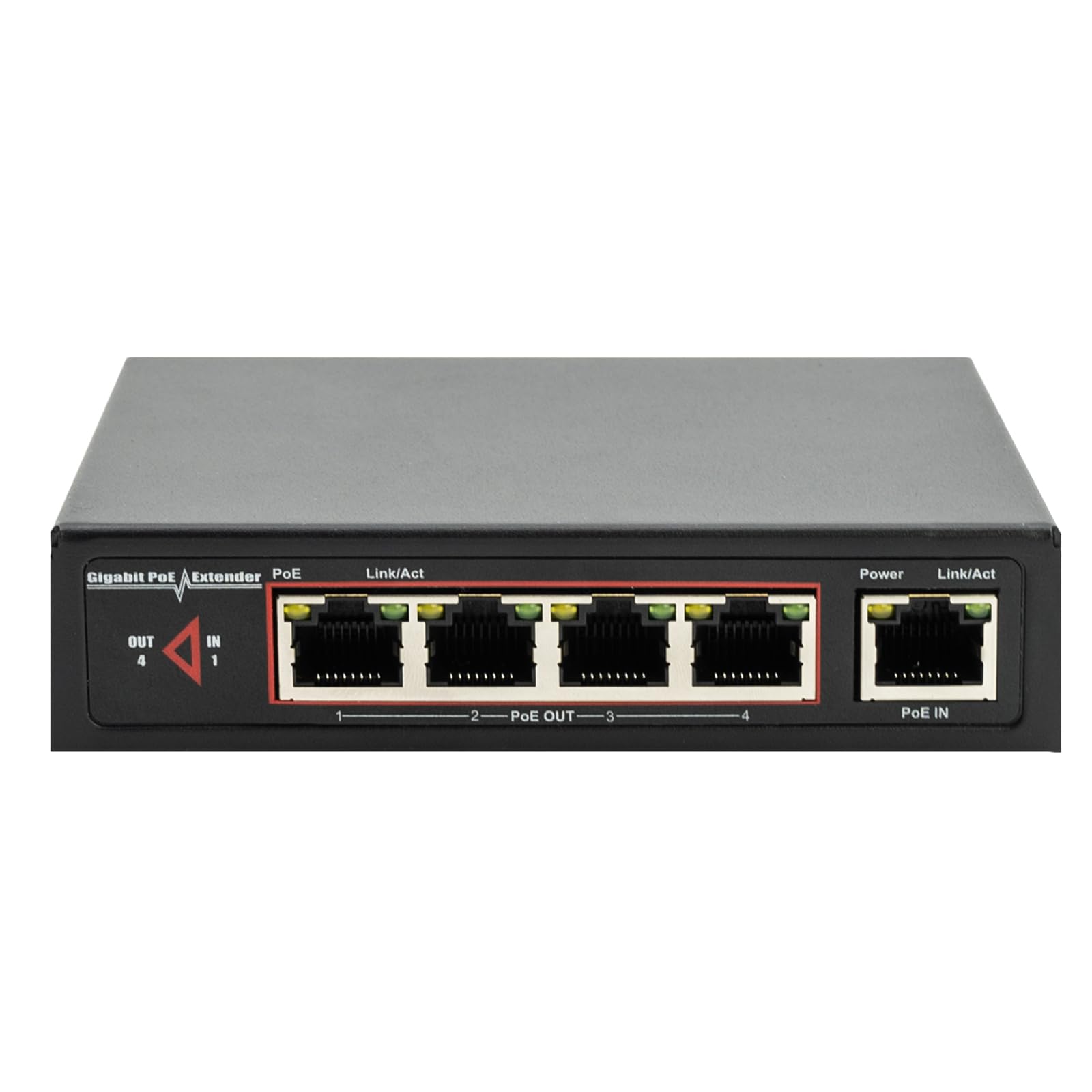 UltraPoE 5 Port Gigabit PoE Extender, 60W 48V Comply with IEEE 802.3af/at/bt, 10/100/1000Mbps,1 in and 4 Out Ethernet PoE++ Passthrough Switch/Splitter/Injector/Amplifier/Booster,Up to 100m(328ft)