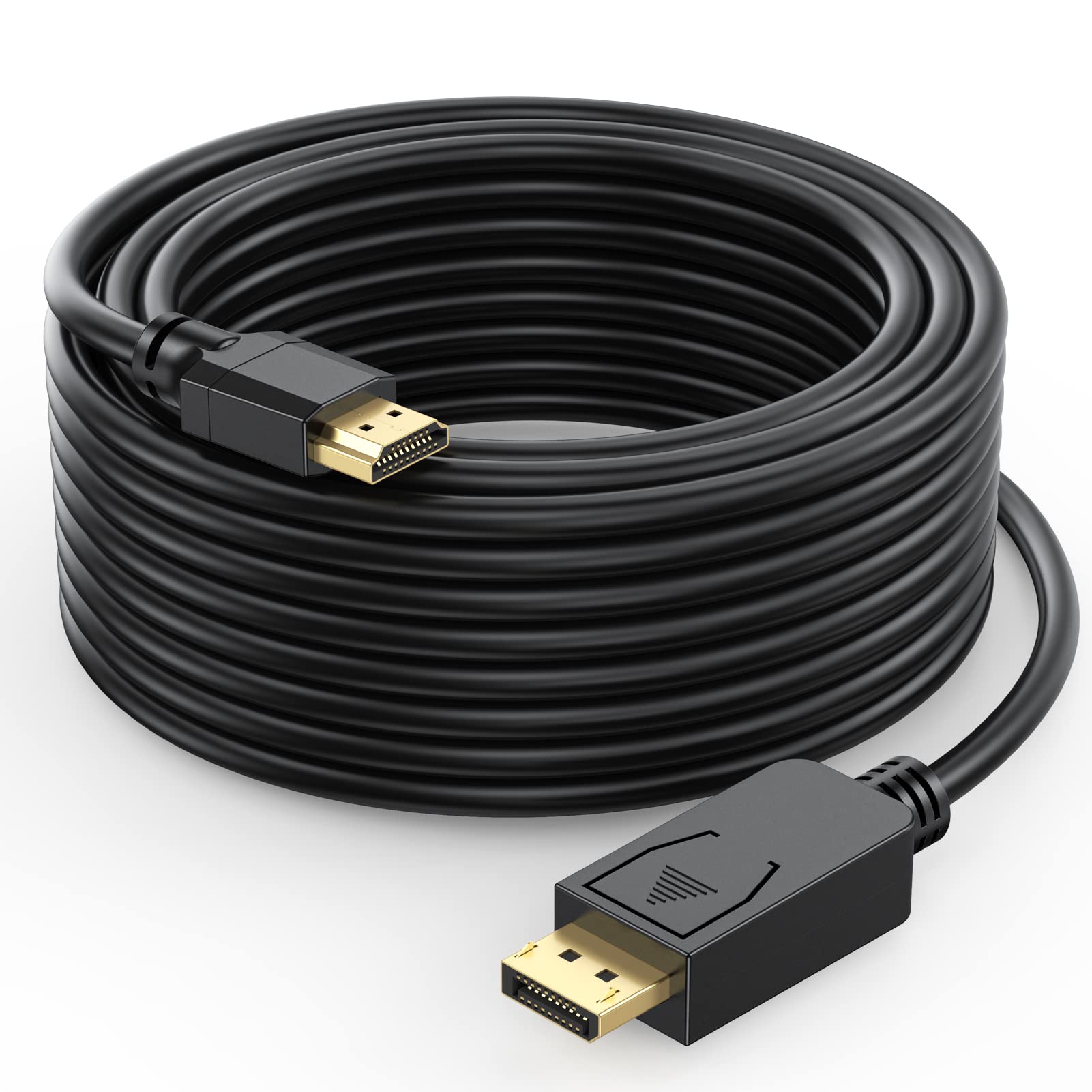 UVOOI DisplayPort to HDMI Cable 30FT 4K, Display Port DP to HDMI Cable Adapter Male to Male DP to HDMI Cord 4K@30Hz, 2K, 1080P for Long Distances, HDTV, Monitor, Projector (30 Feet, 9.14M)