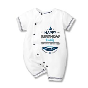 benshukam happy birthday daddy mommy baby boys girls romper bodysuit infant funny letter jumpsuit outfit 0-3months