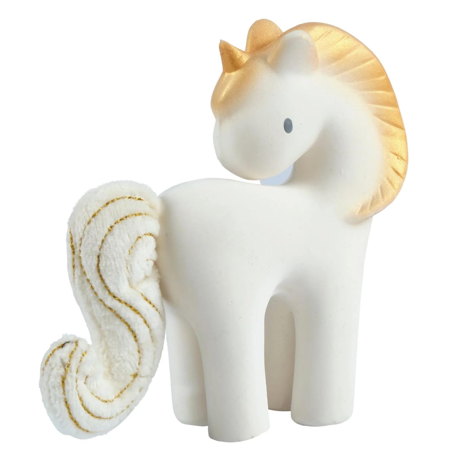 Tikiri Shining Stars Unicorn Organic Natural Rubber Rattle with Crinkle Wings