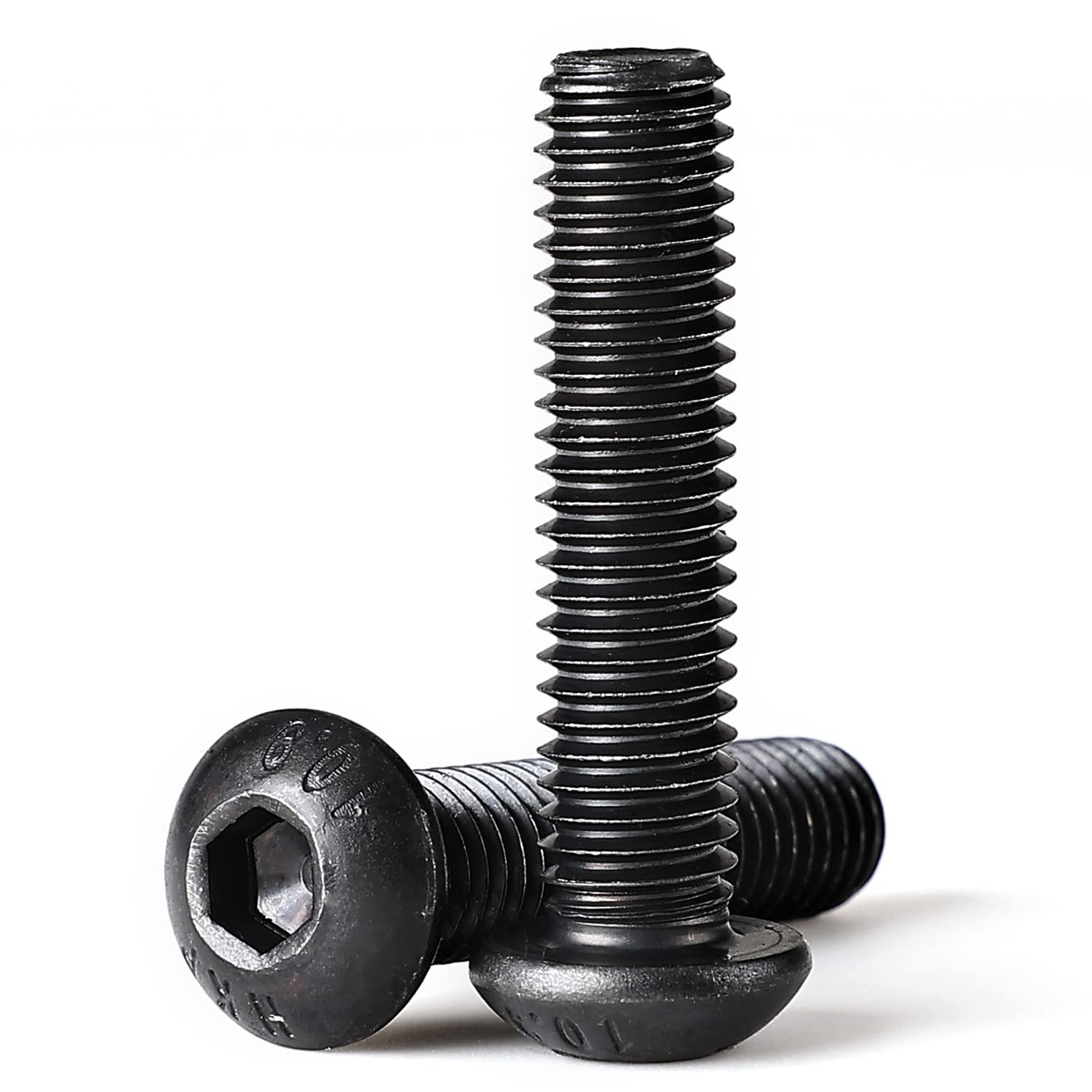 M5-0.8 x 30mm Button Head Socket Cap Screws Bolts 10.9 Grade Alloy Steel Metric, Black Oxide Finish, Machine Fully Threaded, Allen Hex Drive, 50PCS