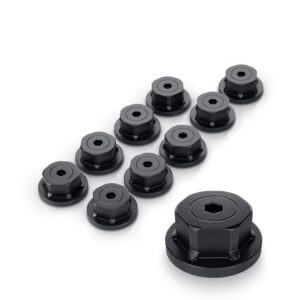 OZCO 56621 1-1/2-inch Hex Cap Nut, (10 per Pack), Black & 56626 1/4-inch by 2-3/4-inch OWT Timber Screws, (25 per Pack)