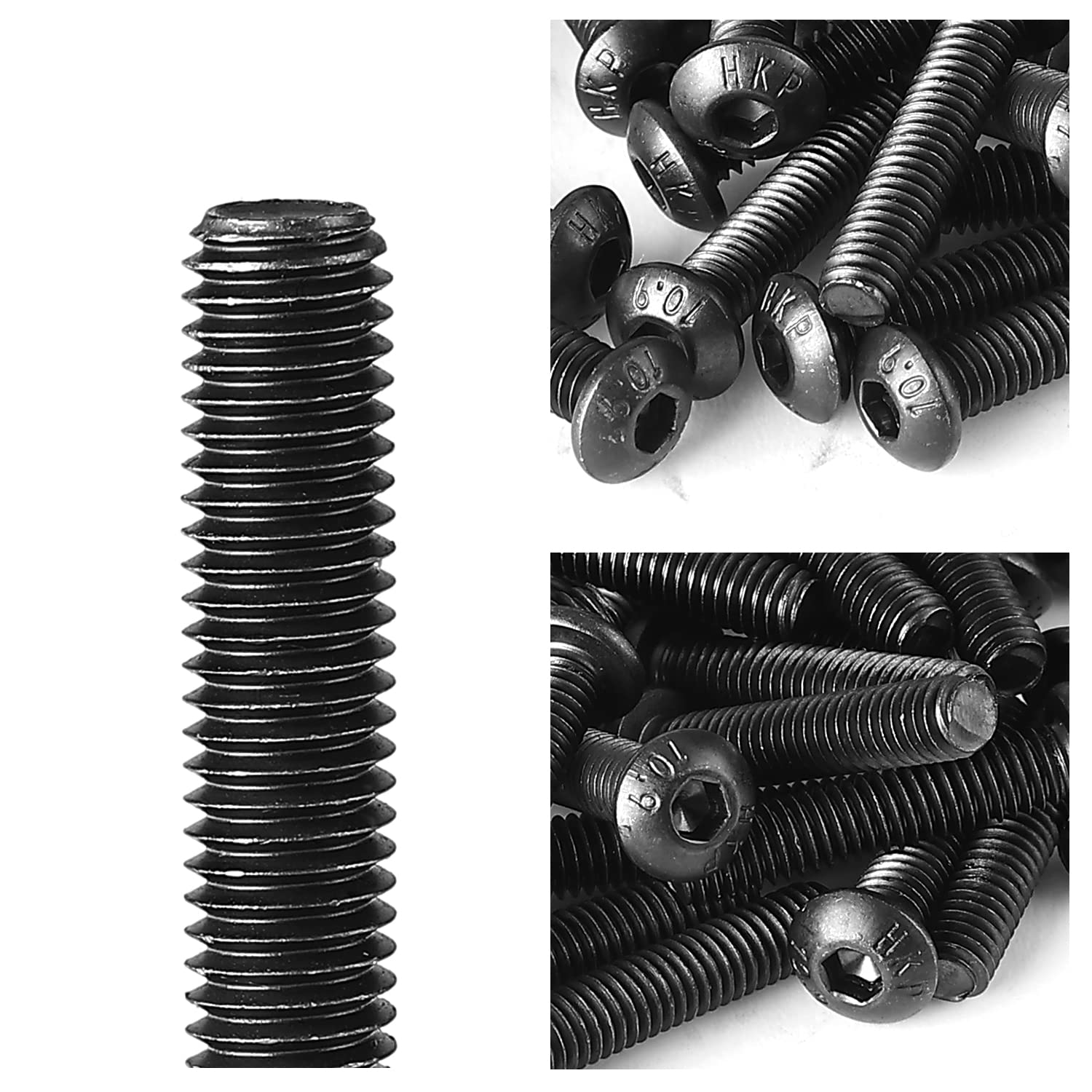 M5-0.8 x 30mm Button Head Socket Cap Screws Bolts 10.9 Grade Alloy Steel Metric, Black Oxide Finish, Machine Fully Threaded, Allen Hex Drive, 50PCS