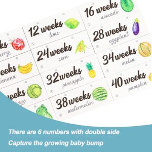 Ultrasound picture Frame, Sonogram Picture Frame with Belly Bump Fruit and Vegetable Signs, Expecting Parents to be Unique Gifts for Pregnant Women, Pregnancy Milestone to Track Baby Grow, White